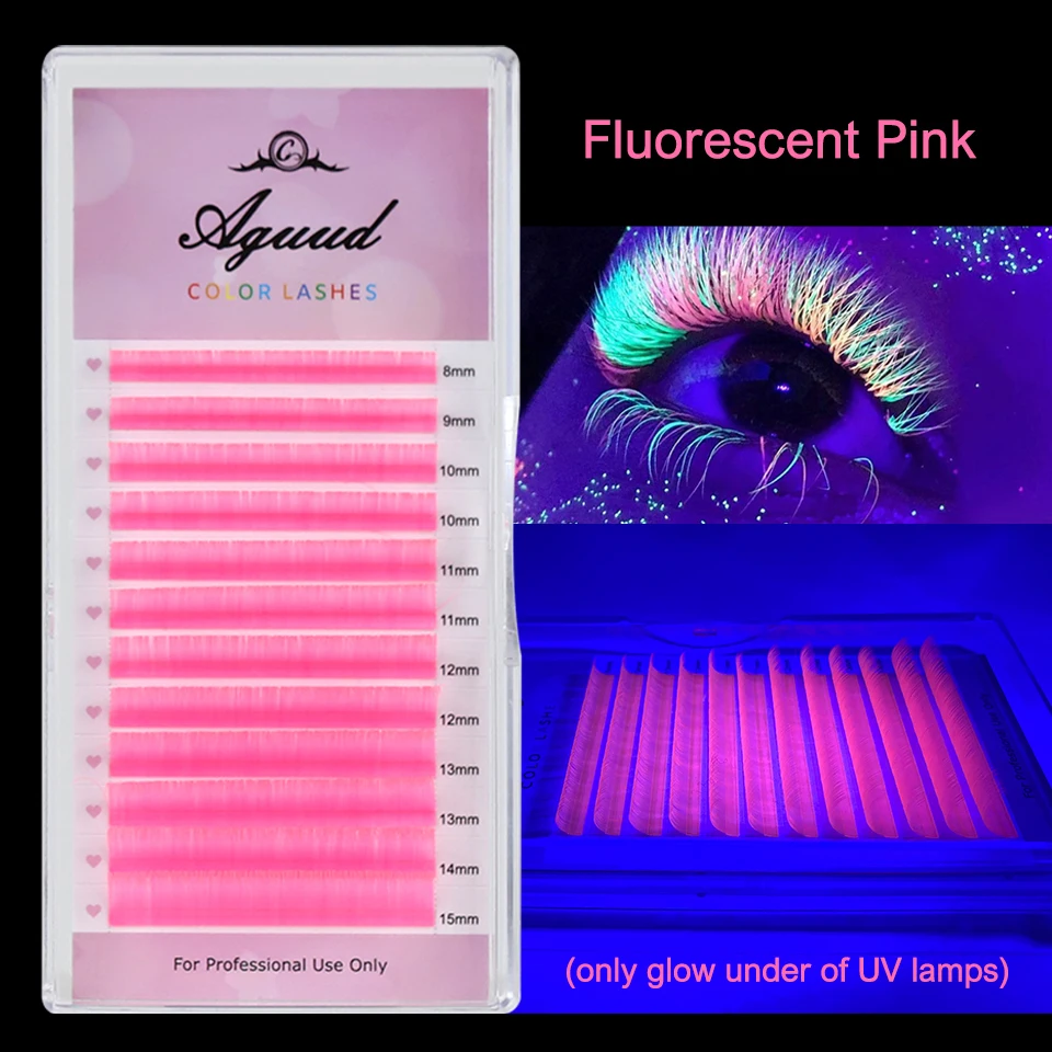 Glow In The Dark Pink Eyelashes
