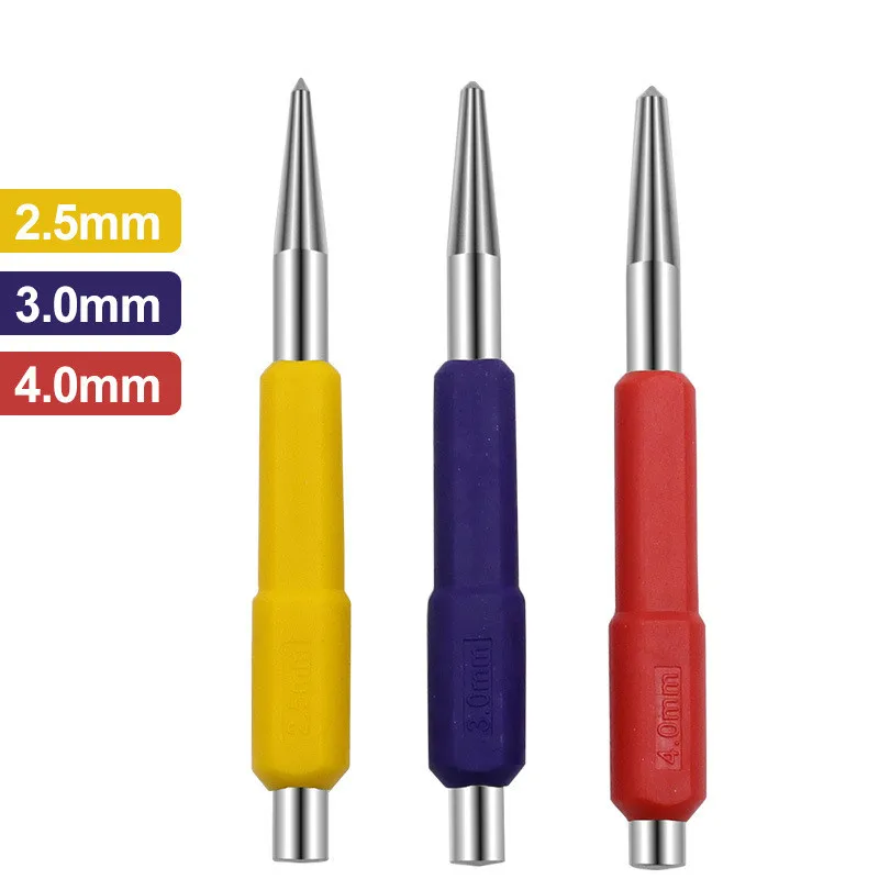 3Pcs 2.5/3/4mm HSS Center Punch Stator Punching Automatic Center Pin ...