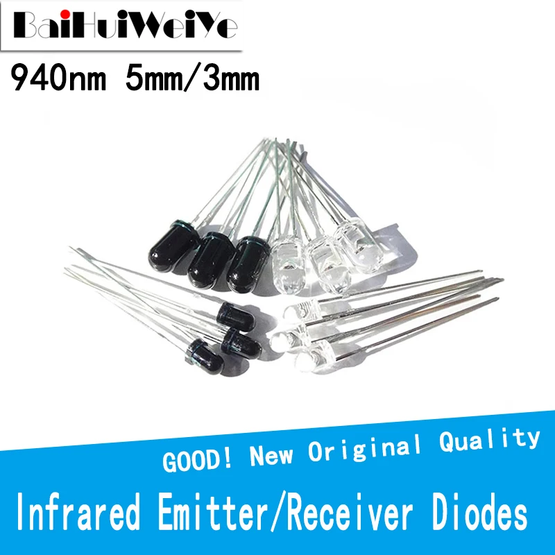 50Pcs-Lot-25-Pairs-3mm-5mm-940nm-LEDs-Infrared-Emitter-and-IR-Receiver ...