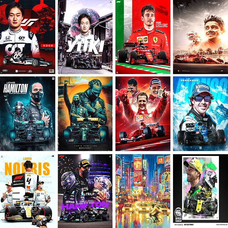 F1 Racer Poster F1 Formula World Champion Poster Racing Lewis/Michael ...