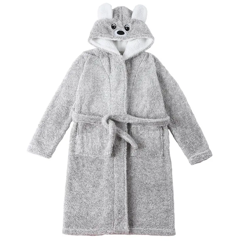 New Winter Big Boys Bath Robe Children Hooded Flannel Pajamas Thicken ...