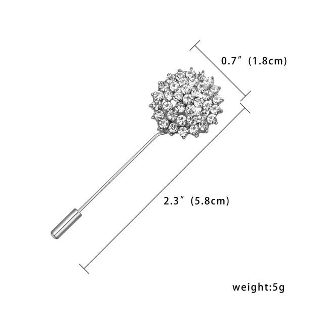 Rinhoo Vintage Crystal Flower Suit Brooches Pin Simple Letters Butterfly Crown Round Leaf Long ...