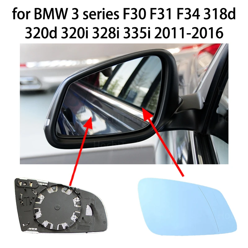 Rearview Wing Mirror Car Left/Right Side Blue Glass Heated for BMW 3 ...