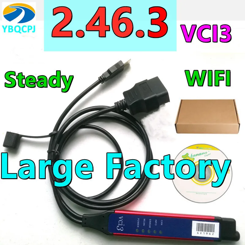 V2.46.3 VCI3 V2.31 Large Cable Quality A+ VCI3 Scanner WIFI for VCI3 ...
