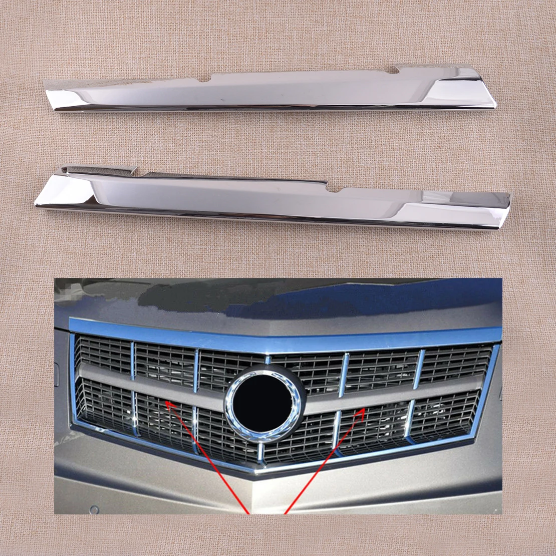2pcs/set Car Chrome Abs Front Grille Trim Cover Fit For Cadillac Srx ...