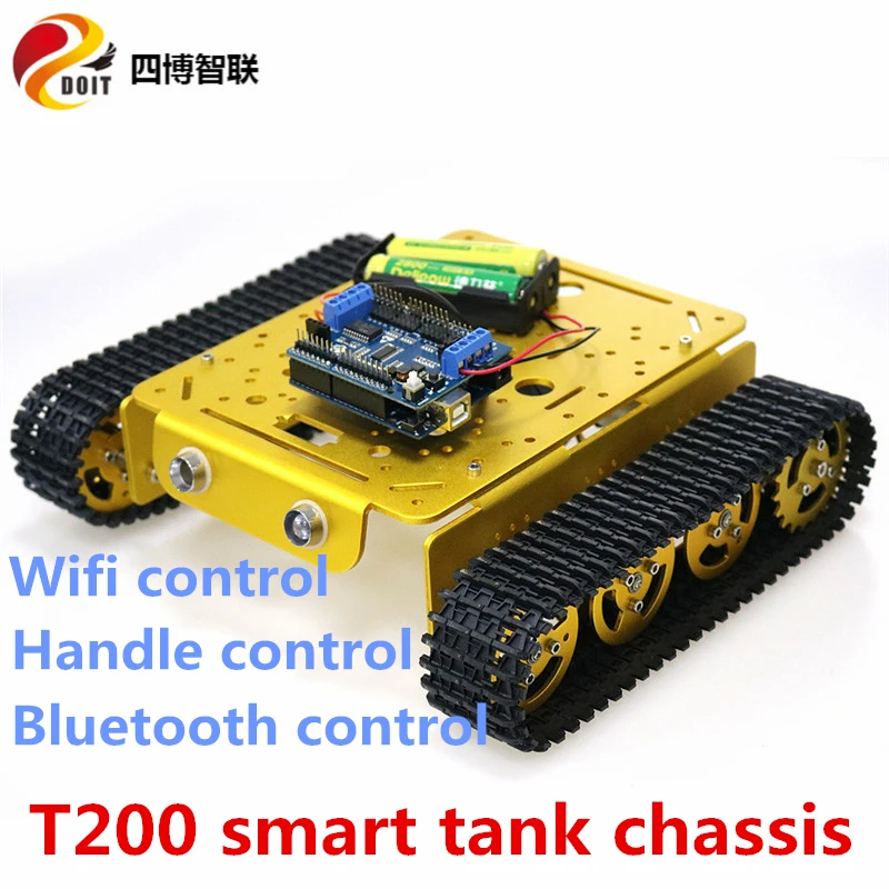 WIFI/Handle/Bluetooth Control T200 Metal Robot Tank Chassis Kit With 9V ...