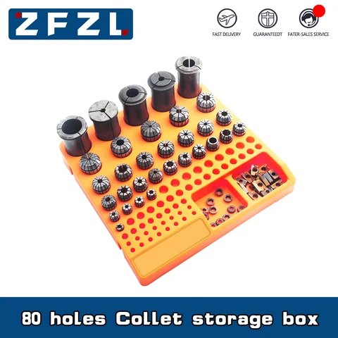 New ER collet storage box 60 hole ER25 and 35 hole ER32 collet plastic ...