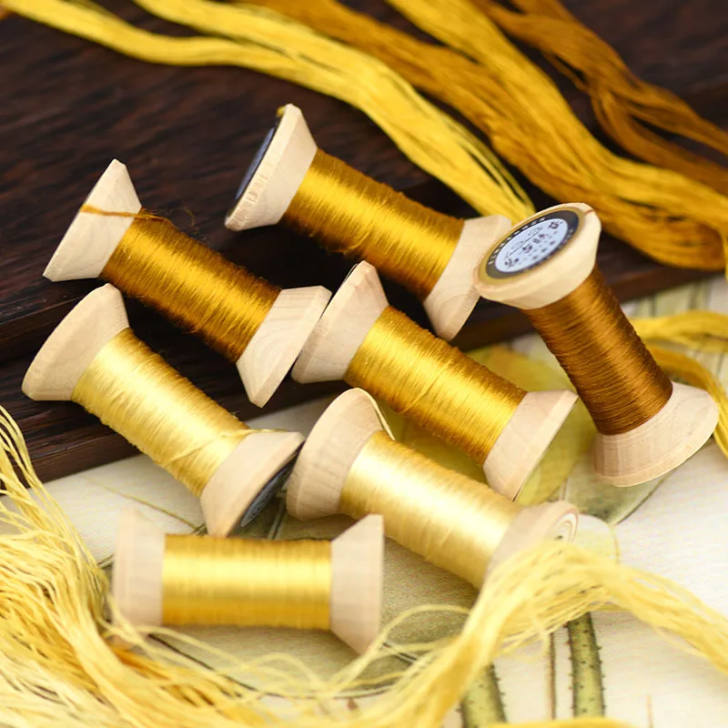 gold-yellow-thread-20-meters-silk-thread-decorative-hand-embroidery ...
