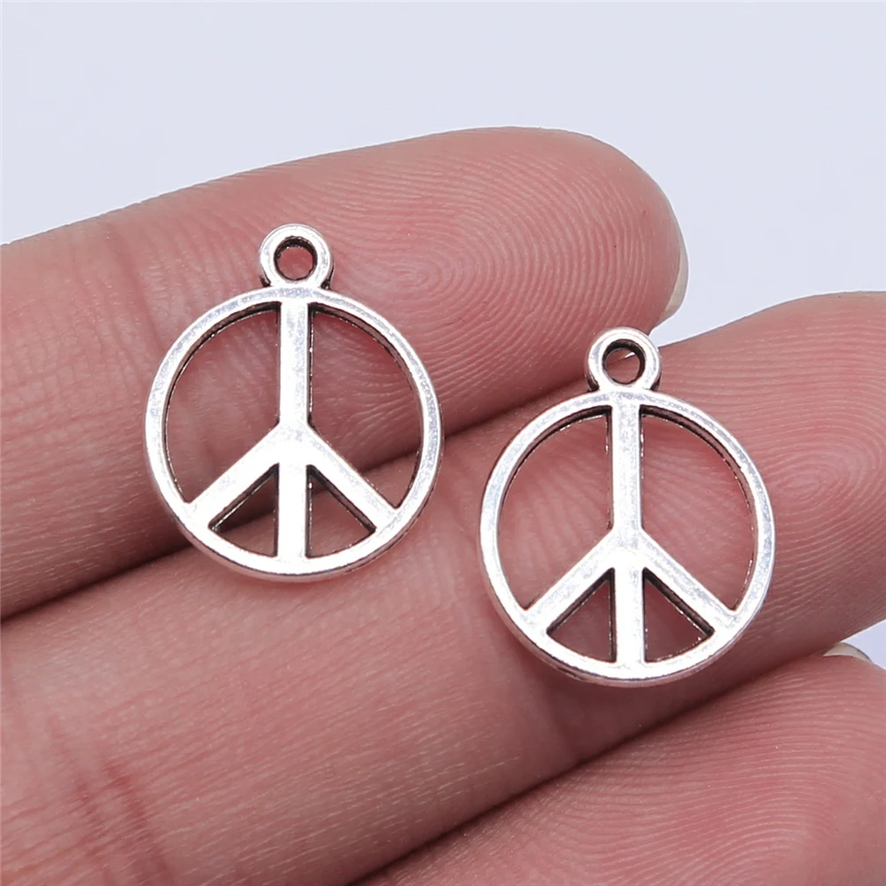 Vintage Alloy Peace Sign Charm | Peace Sign Charms Bracelet - 20pcs ...