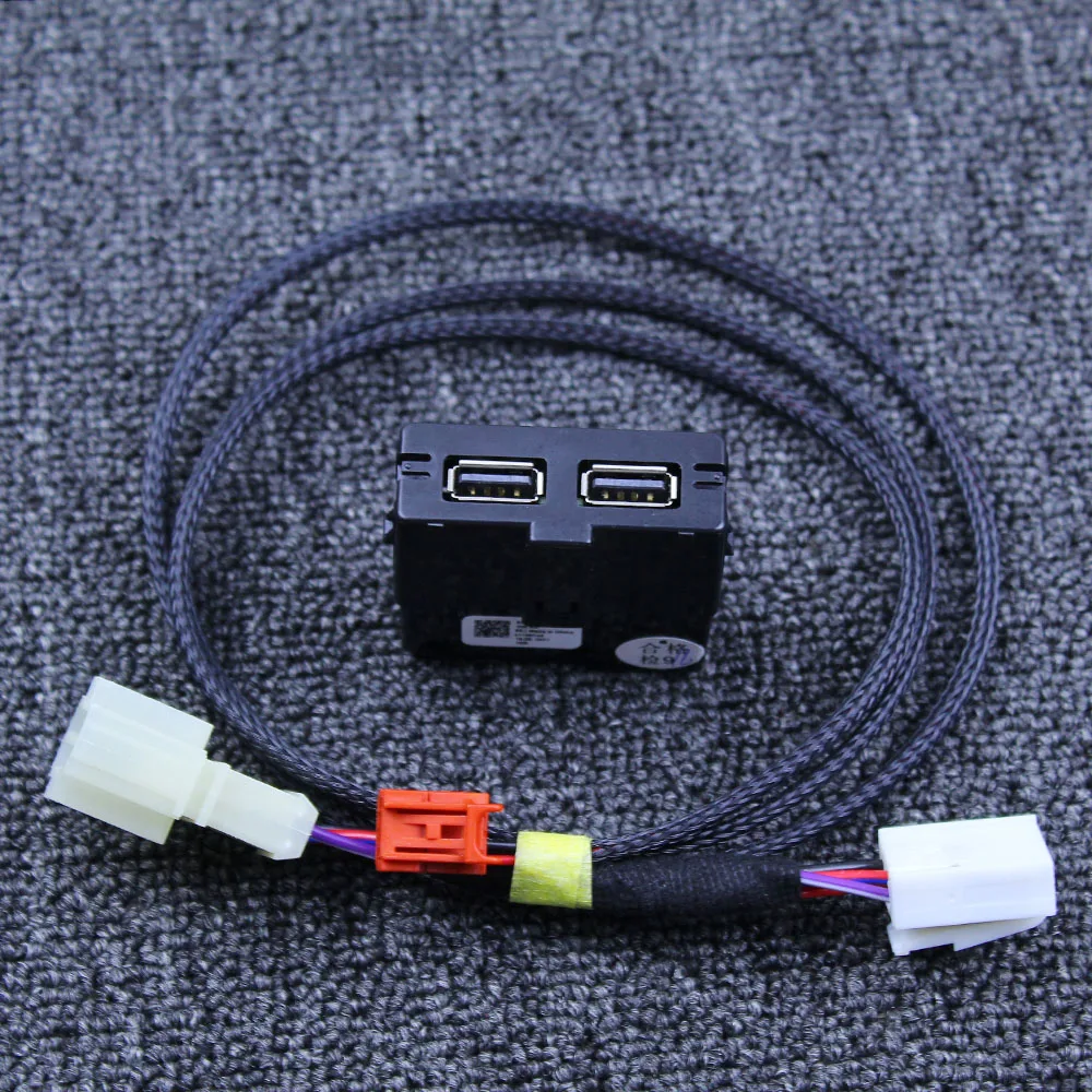 Car-interior-Rear-Double-USB-Adapter-Charger-Socket-Armerst-USB-Wiring ...