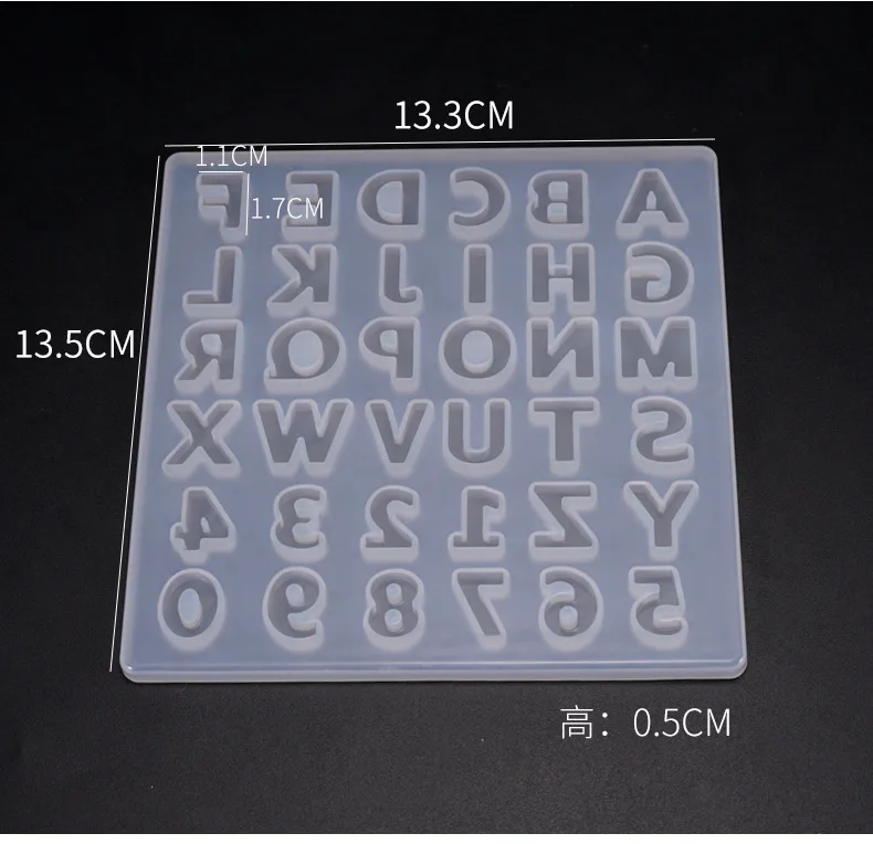 Moule,Alphabet résine époxy moules anglais Alphabet lettres Silicone ...
