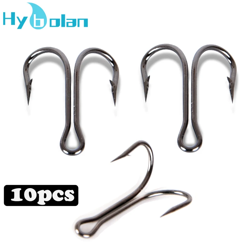 10pcs Double Fishing Hook Fly Tying Duple Hook Bass Weedless Carbon ...