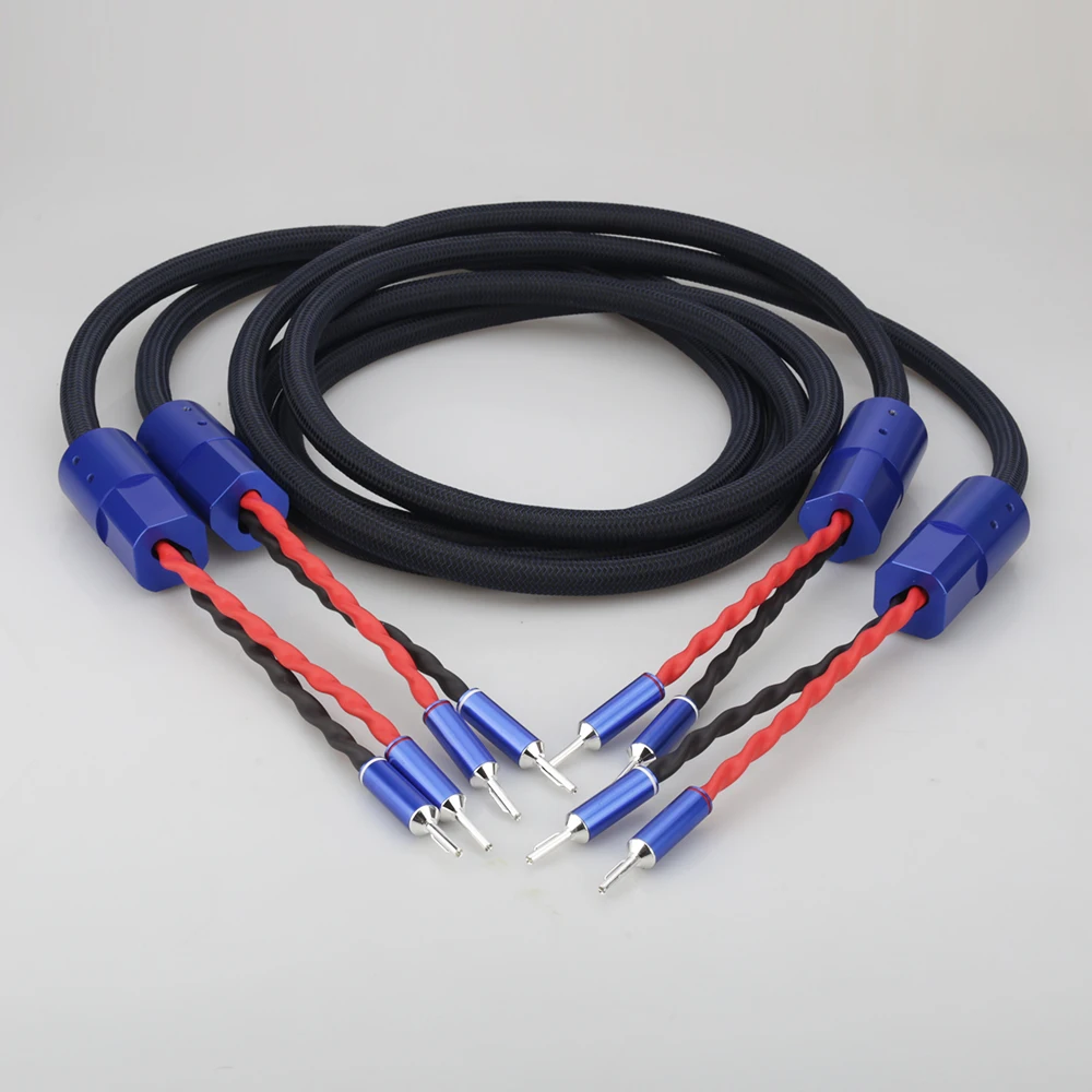 Pair Audiocrast SC005 Silver Plated Audiophile Speaker Cable Spade to ...