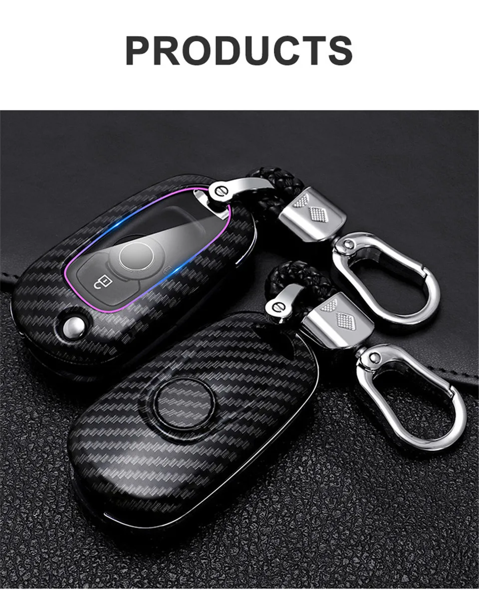 Coque clé,Couvercle de clé de voiture en Fiber de carbone, pour Opel ...