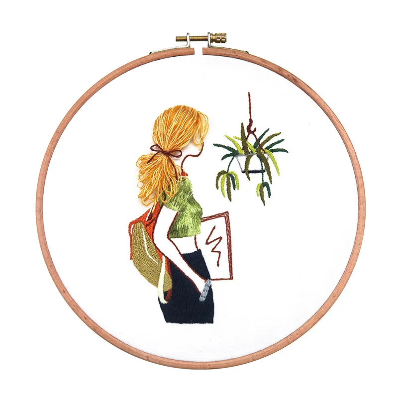 Modern-Lady-Embroidery-Kit-DIY-Needlework-Fashion-Girls-Needlecraft-for ...