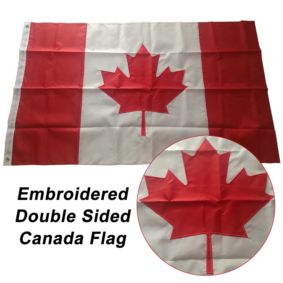 Embroidered-Sewn-Canada-Flag-Canadian-National-Flag-Banner-3x5ft ...