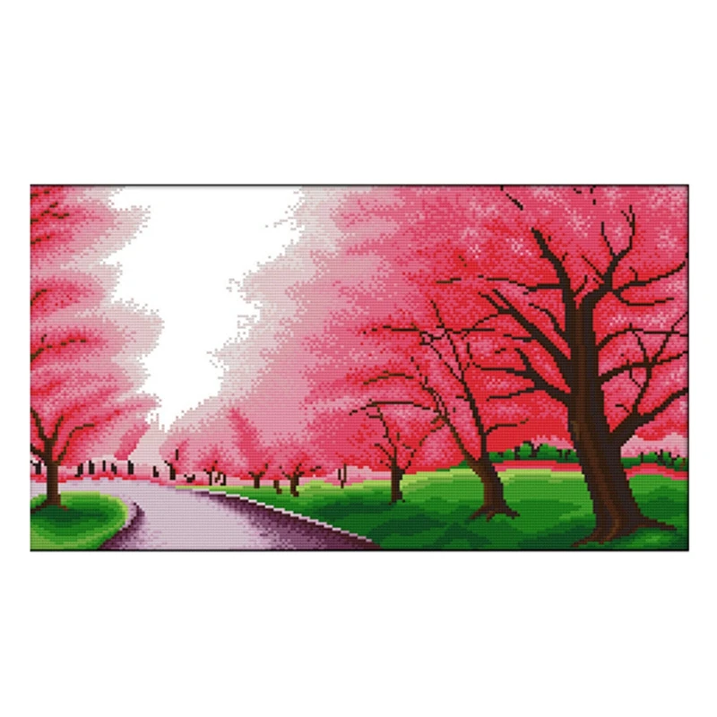 Romantic Sakura Cross Stitch Kit Count 14CT Landscape Pattern ...