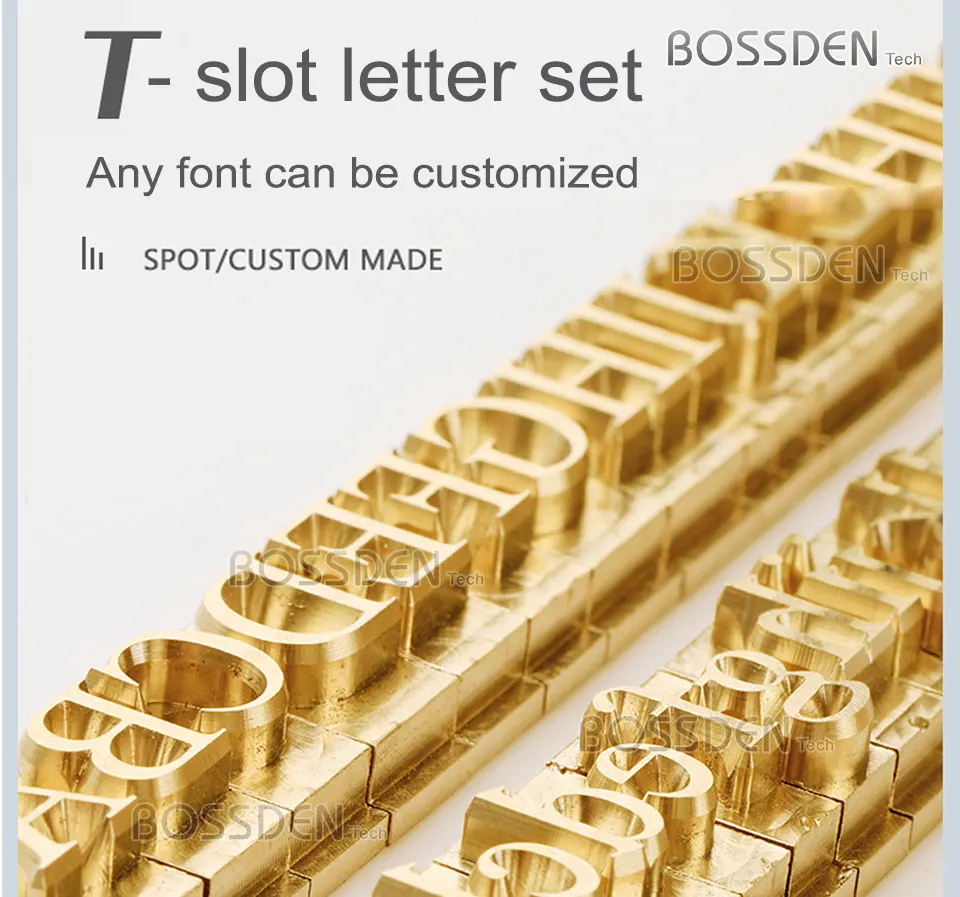BOSSDEN-T-slot-Custom-Logo-Brass-Letter-Set-Mold-Hot-Foil-Leather-Stamp ...