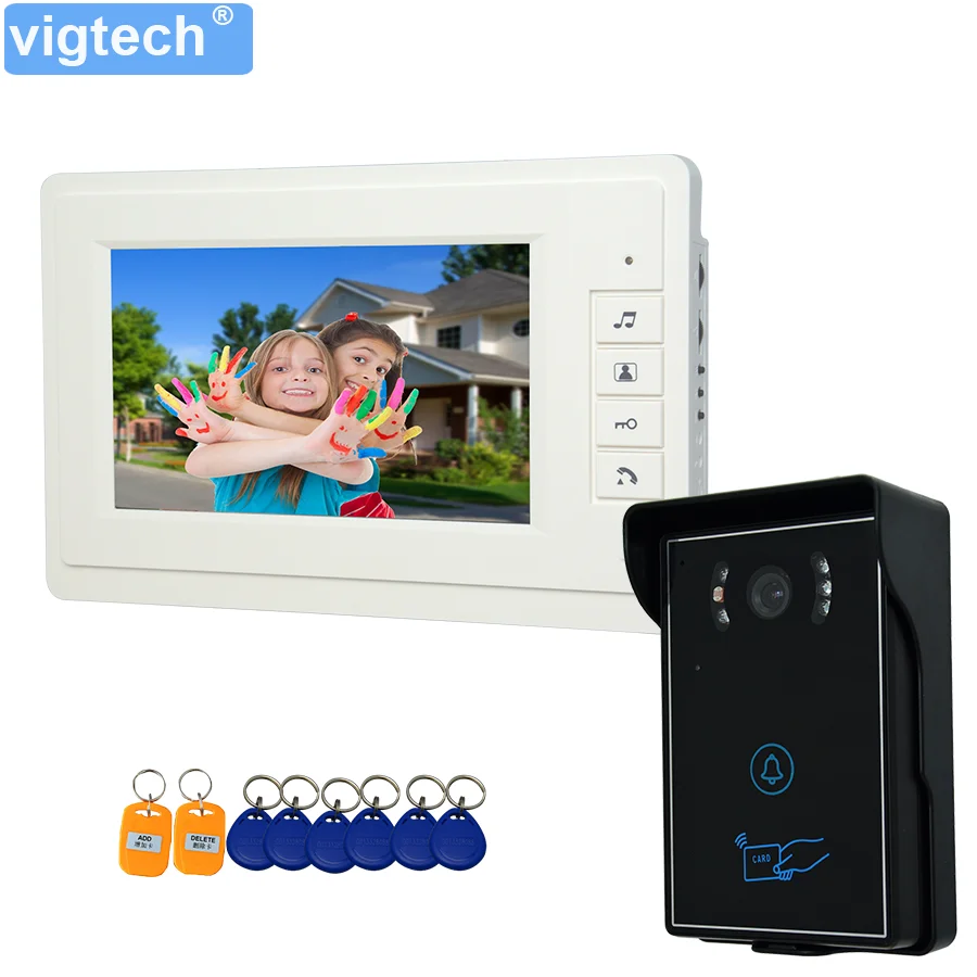 Vigtech7 wired wired casa telefone video da porta intercom sistema kit ...