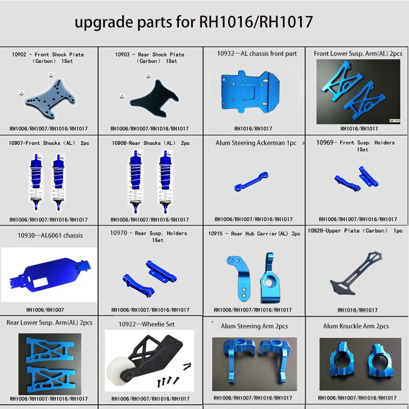 Rc Car Upgrade Parts For Vrx Racing Electric RH1016 RH1017 Spirit buggy ...