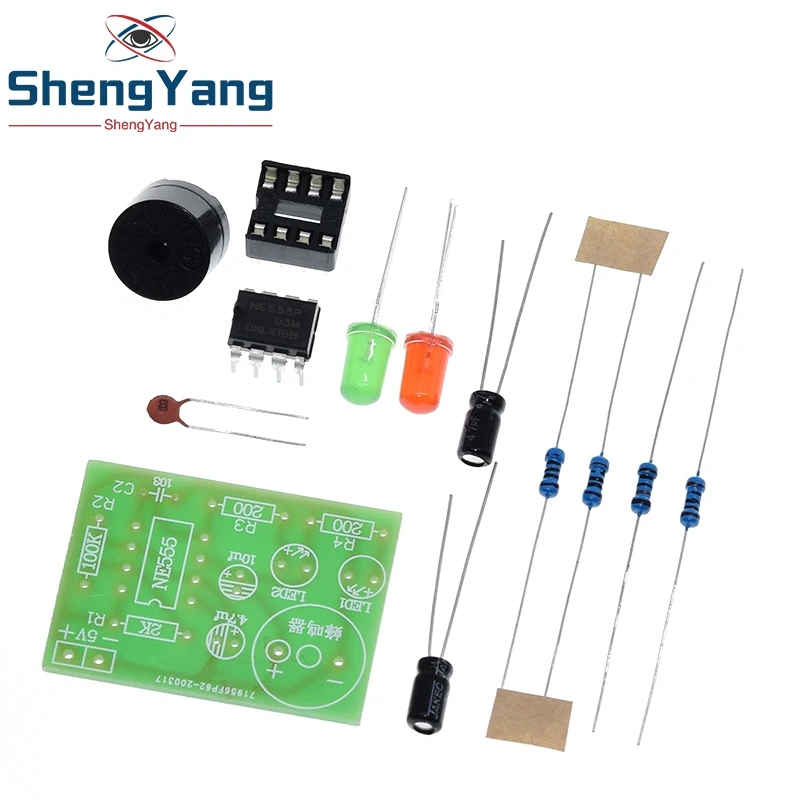 NE555 Multivibrator Kit NE555P Steady-state Circuit Dual Flash LAMP DIY ...