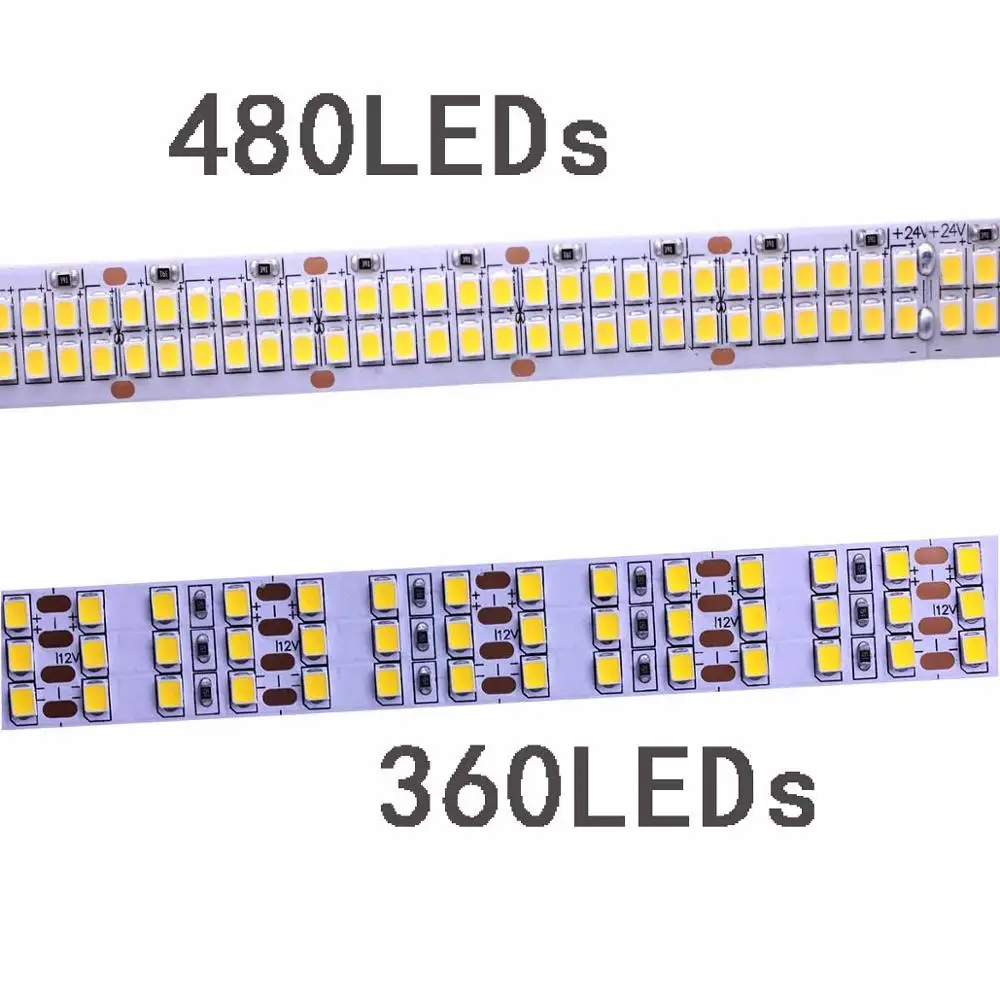 high-bright-12V-24V-2835-LED-Strip-tape-light-double-row-IP20-Non ...