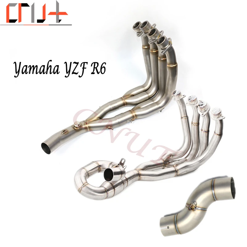 R6 Full System Exhaust Modified Front Mid Pipe Muffler Stainless ...