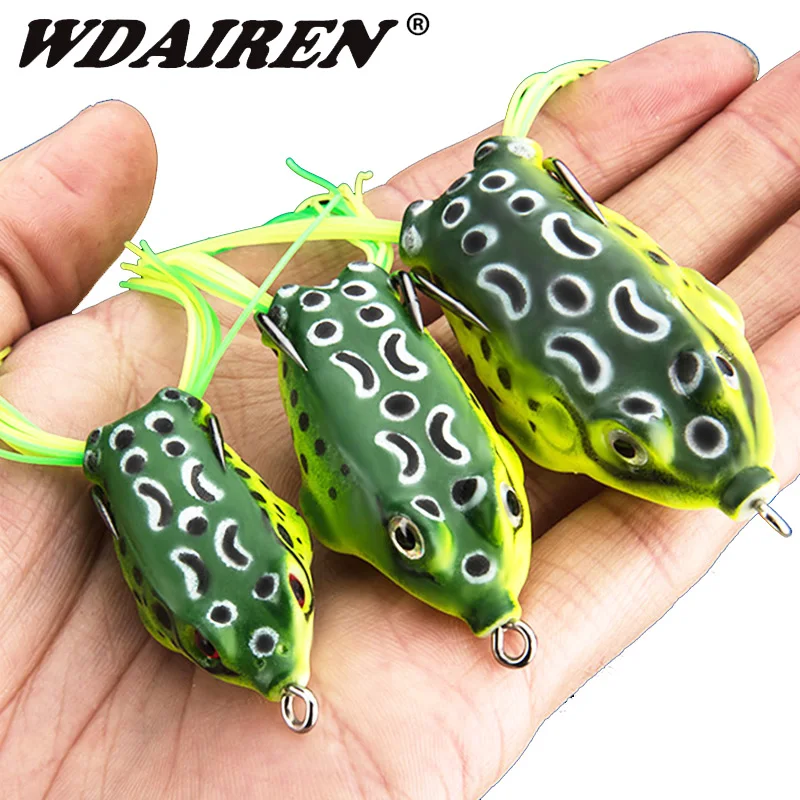 1PCS Frog Soft Silicone Bait 3D Eyes Rubber Fishing Lures 6g 9g 12g ...