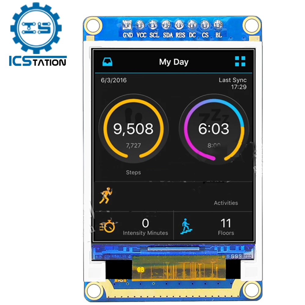 Dc 3.3v 1.77 Inch Tft Lcd Rgb Display Screen Module 8 Pin Spi Serial ...