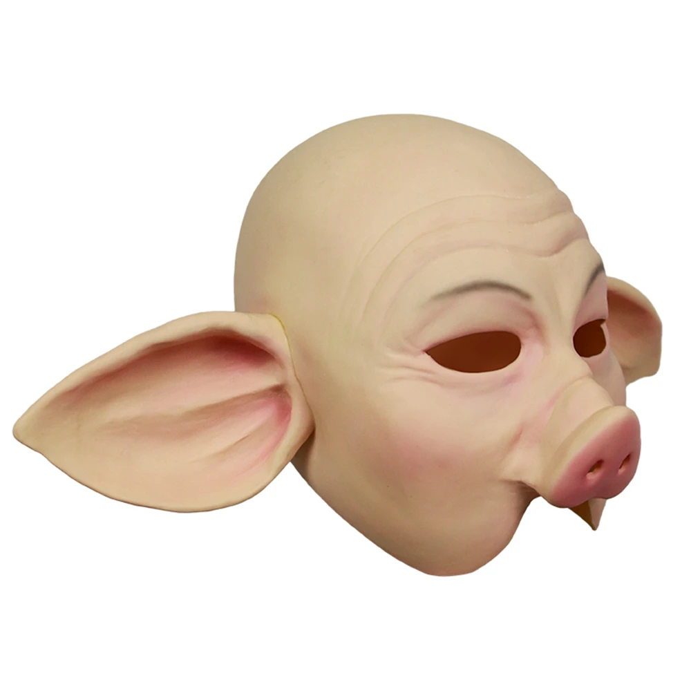 Halloween Full Face Cute Pig Head Scary Cosplay Mask - AllCosplay.com