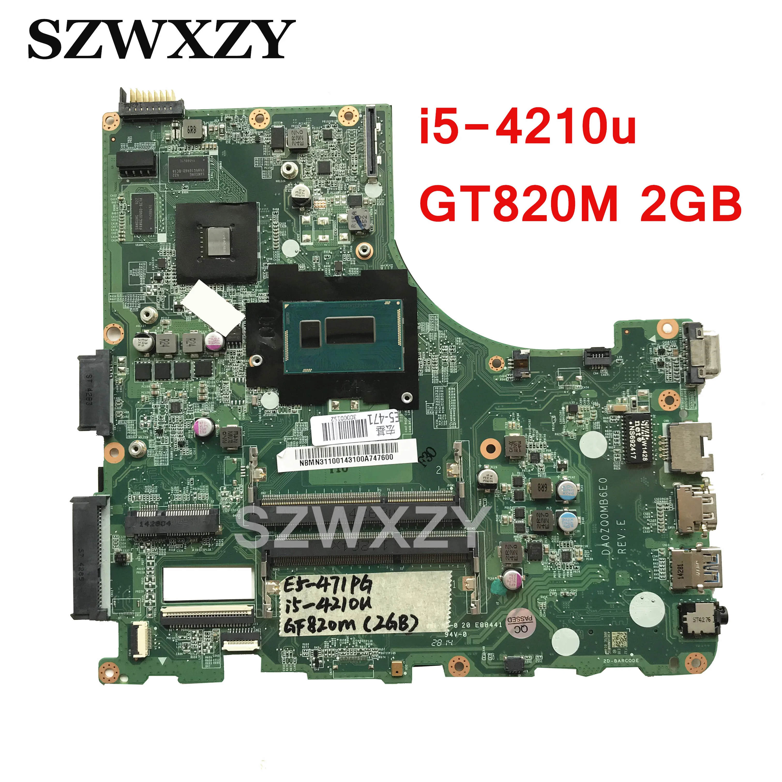 E5 471G E5 471PG NBMN311001 Para Acer Aspire Laptop Motherboard DA0ZQ0MB6E0 i5 4210u GT820M 2GB ...