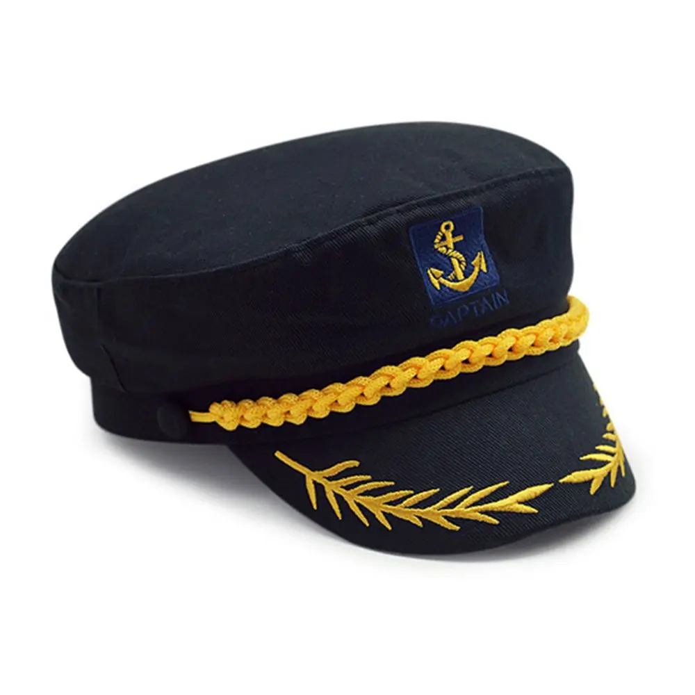 Adult Yacht Military Hats Boat Skipper Ship Sailor Captain Costume Hat ...
