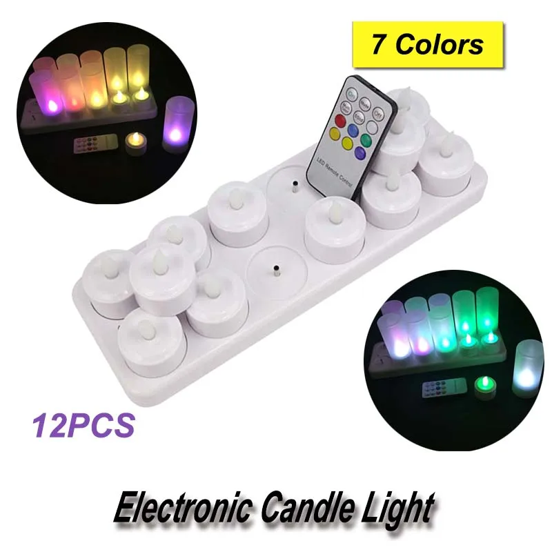 12PCS Electronic LED Candle Light Smokeless Flameless Battery Powered ...