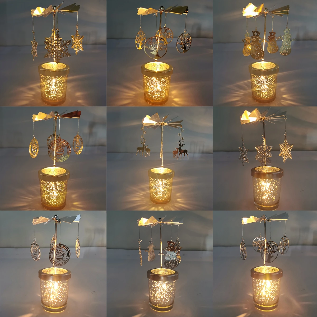 GFI™ Christmas Rotary Candle Holder - Gifts for idea