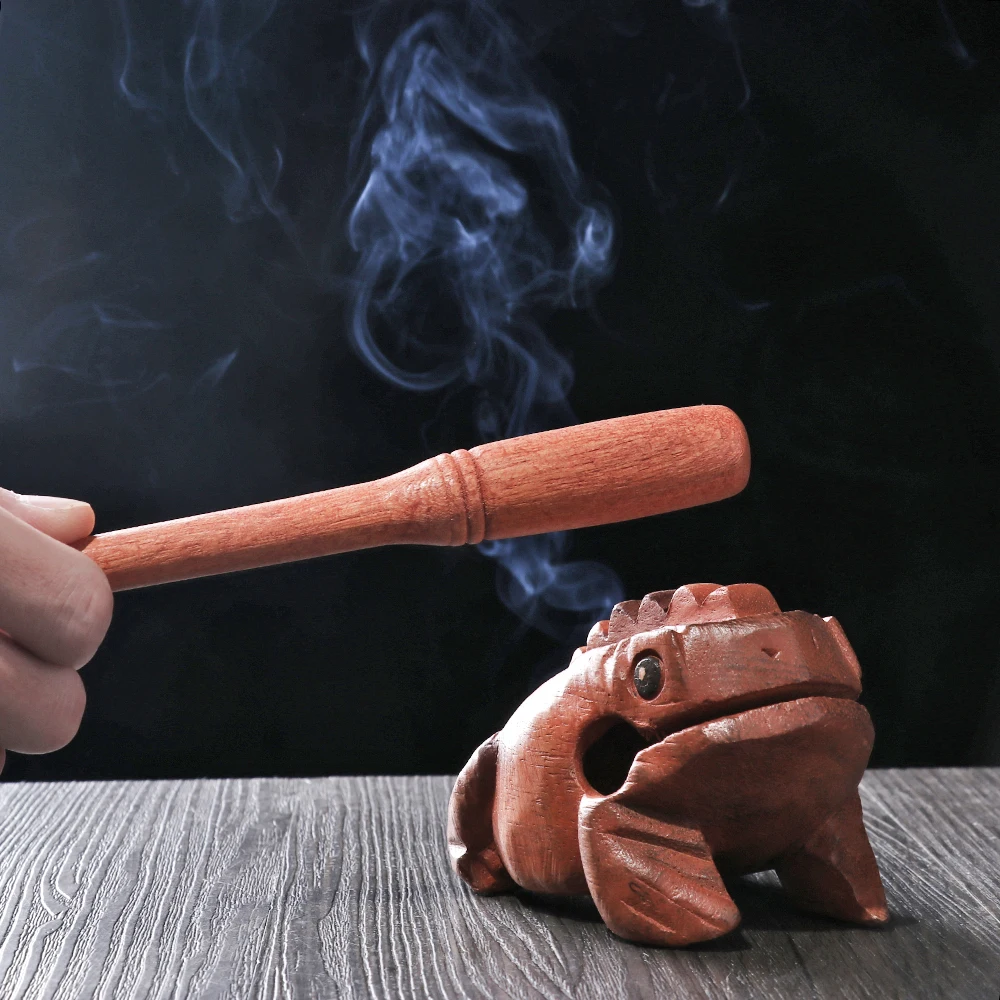 STATUETTE,3--Bloc en bois argent grenouille Percussion, Instrument ...