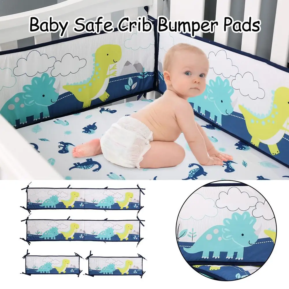 4-Pieces-Baby-Crib-Bumpers-Guard-Pad-Nursery-Baby-Bed-Surrounding-Head ...