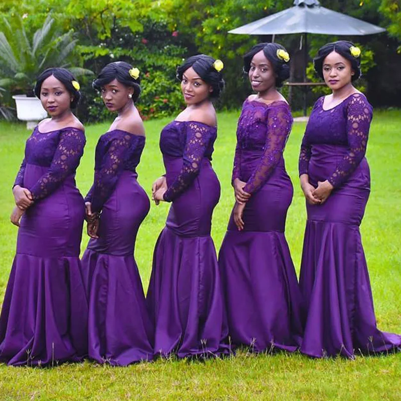 Purple Lace Bridesmaid Dresses