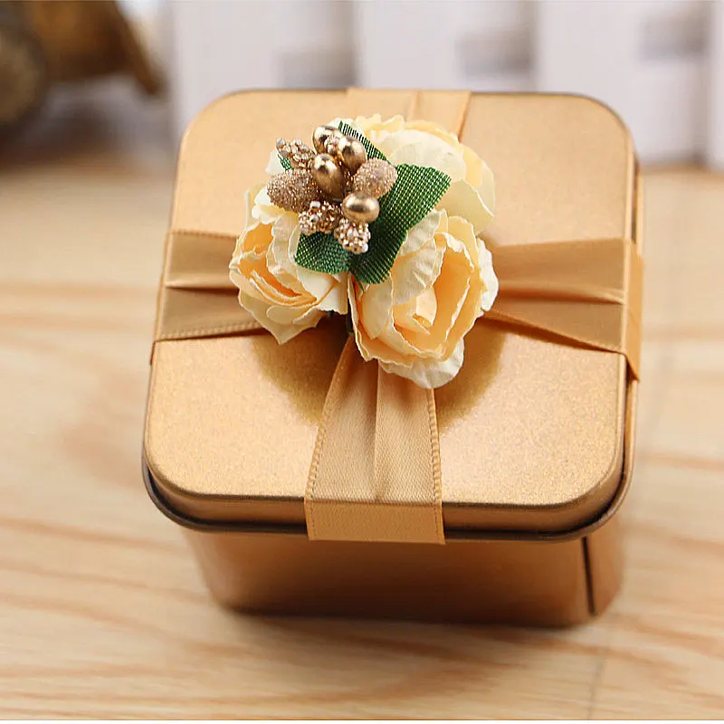 Romantic-Candy-Box-Creative-Round-Square-Iron-Gift-Box-Flower-Ribbon ...