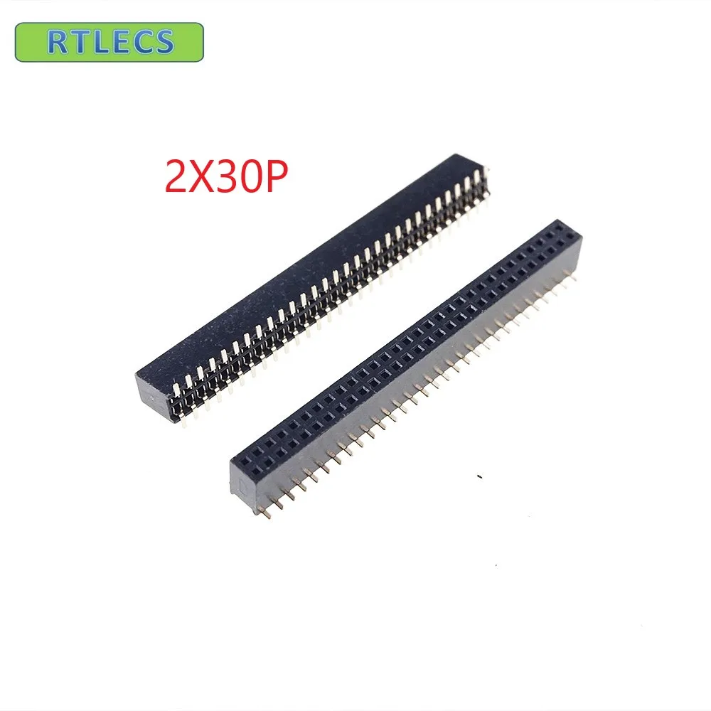 1000pcs 2x30 P 60 pin 1.27mm Pitch Pin Header Female dual row SMT ...