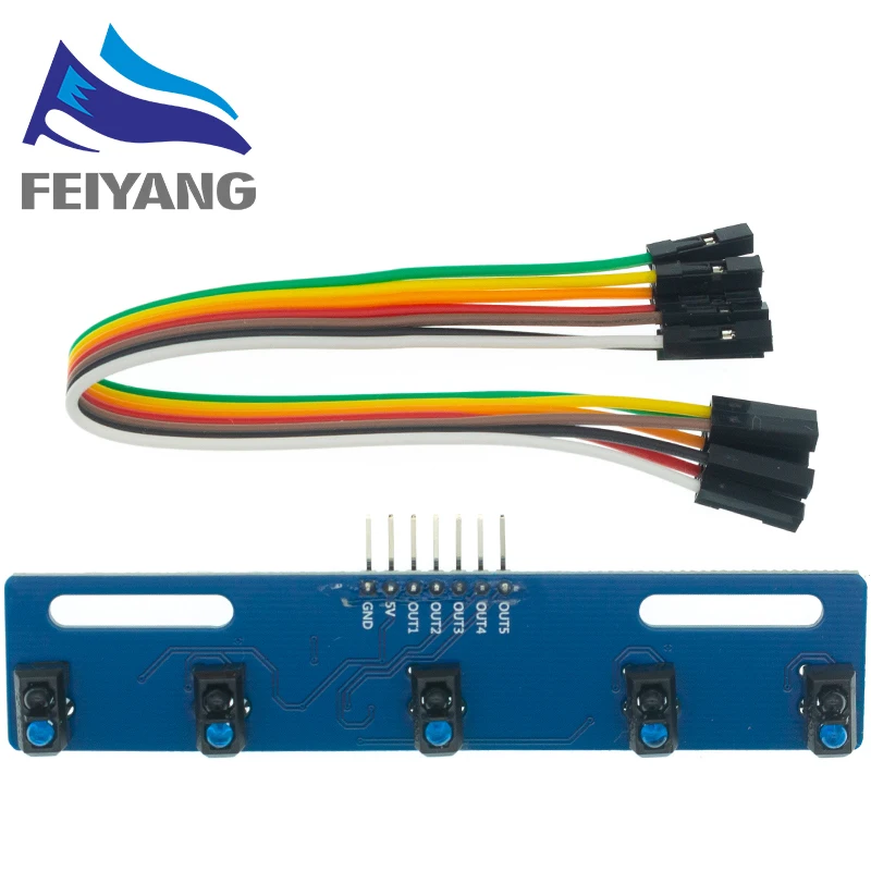 5 channel Infrared Reflective Sensor TCRT5000 KIT 5 way/road IR ...