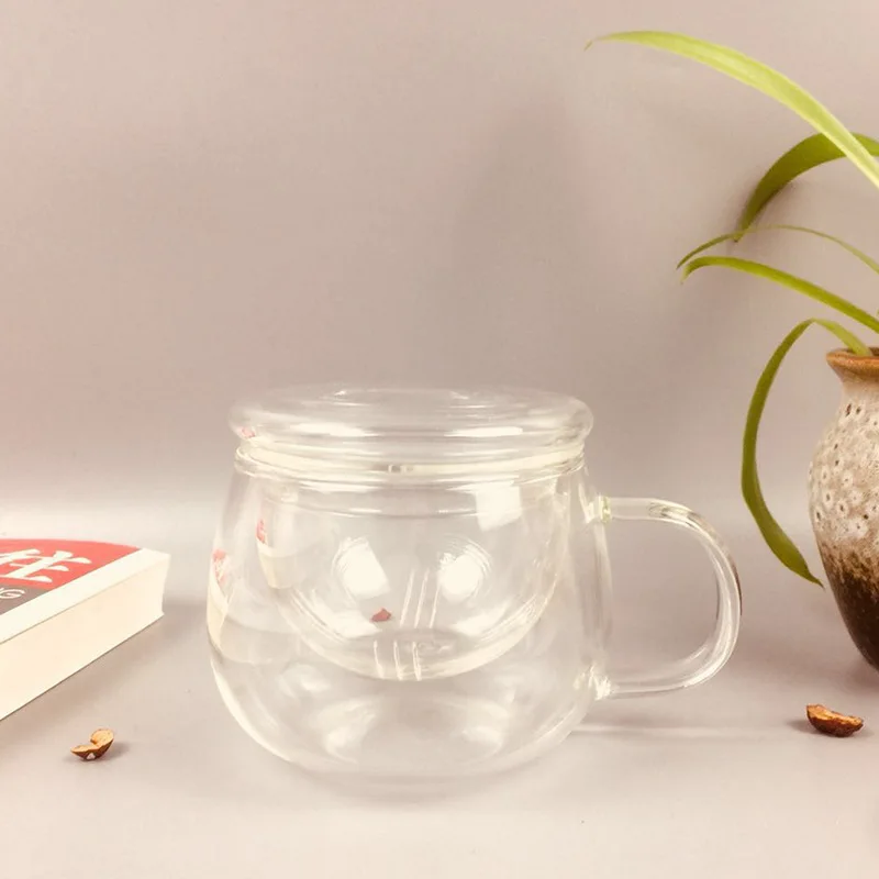 Flat Cover Thickened Heat-resistant Glass Filter Coffee Cup Watercup ...