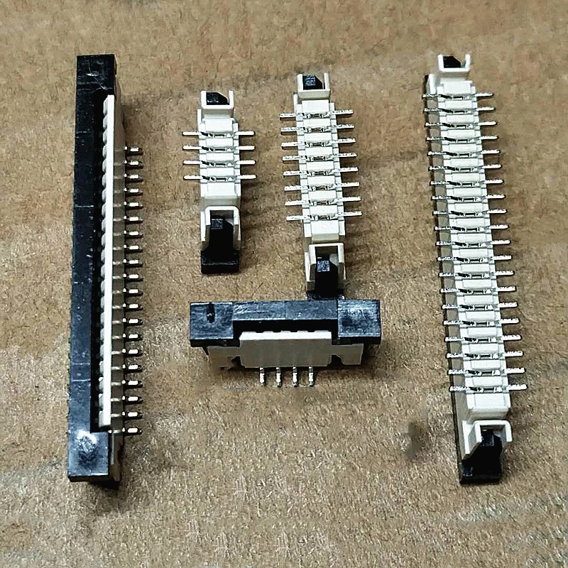 10Pcs FPC 1.0mm pitch Vertical One-piece socket with lock Connector 4P ...