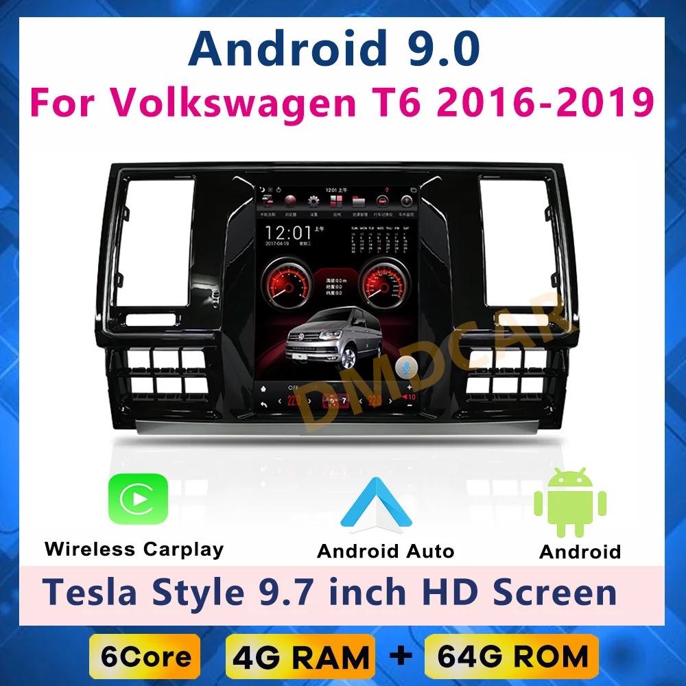 Android 9.0 For Volkswagen VW T5 T6 2016 2019 Car Tape Recorder ...