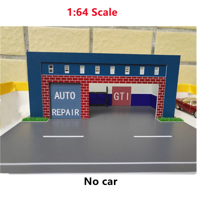 1:64 Scale Car Repair Shop Building Sand Table Decoration DIY Assembly ...