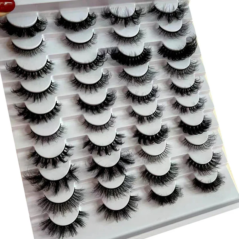 New Mixed 20 Pairs 100% Real Mink Eyelashes 3D Natural False Eyelashes ...