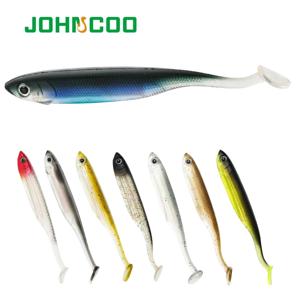 Johncoo Soft Bait Rainbow Minnow 5.4g 9.7g T Tail Fishing Lures ...