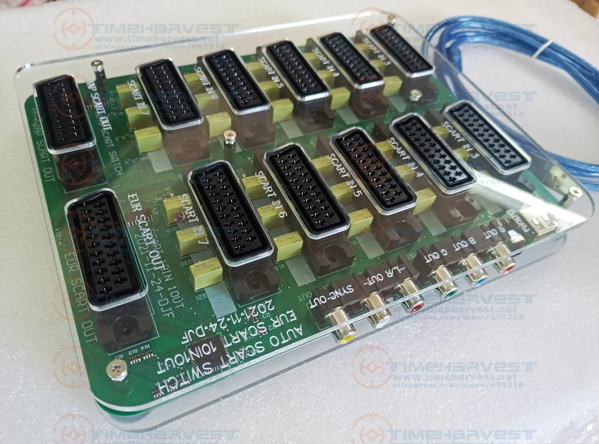 New 10 IN 1 OUT Mini SCART Distributor Converter Video 10 input 1 ...