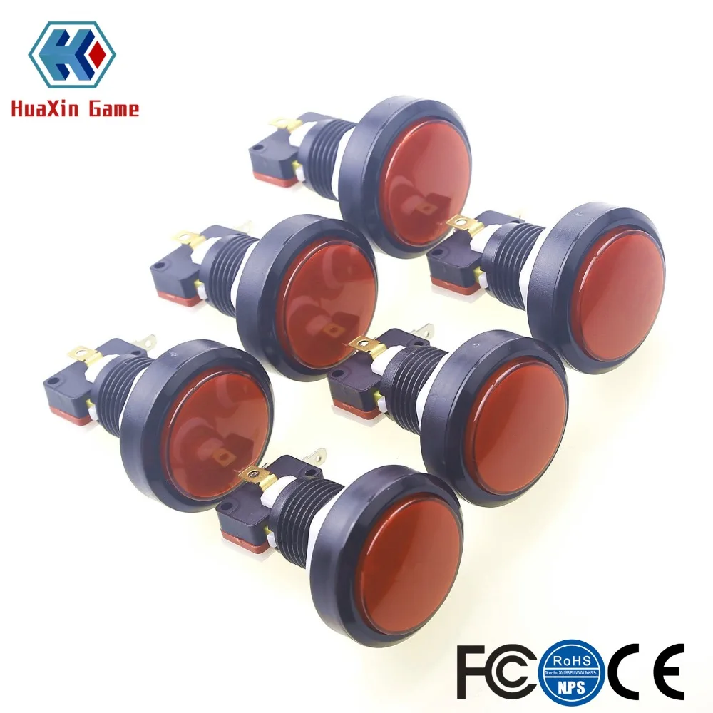 6pcs 46mm LED Lamp Illuminated Large Push Button To Arcade Machine Games DIY Part JAMMA|Coin ...