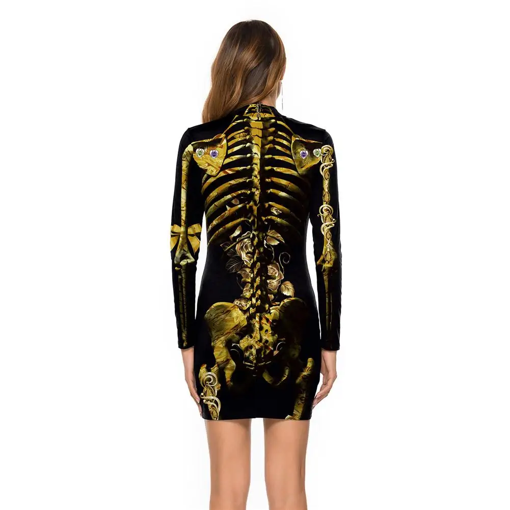 New Helloween Cosplay Scary Costume Dress for Adult Skeleton Bodysuit ...