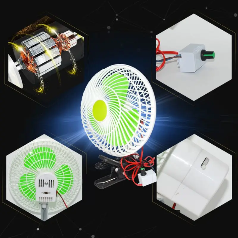 12V-Oscillating-Stepless-Speed-Air-Cooling-Electric-Fan-Swing-Clip-Fan ...